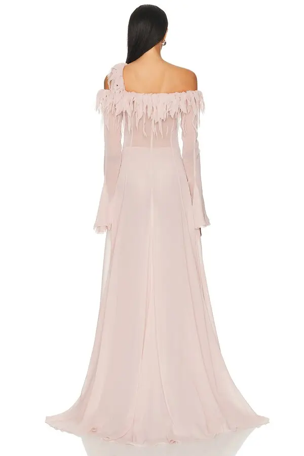 Buy Blumarine Sheer Maxi Dress - Skin Pink At 50% Off | Editorialist